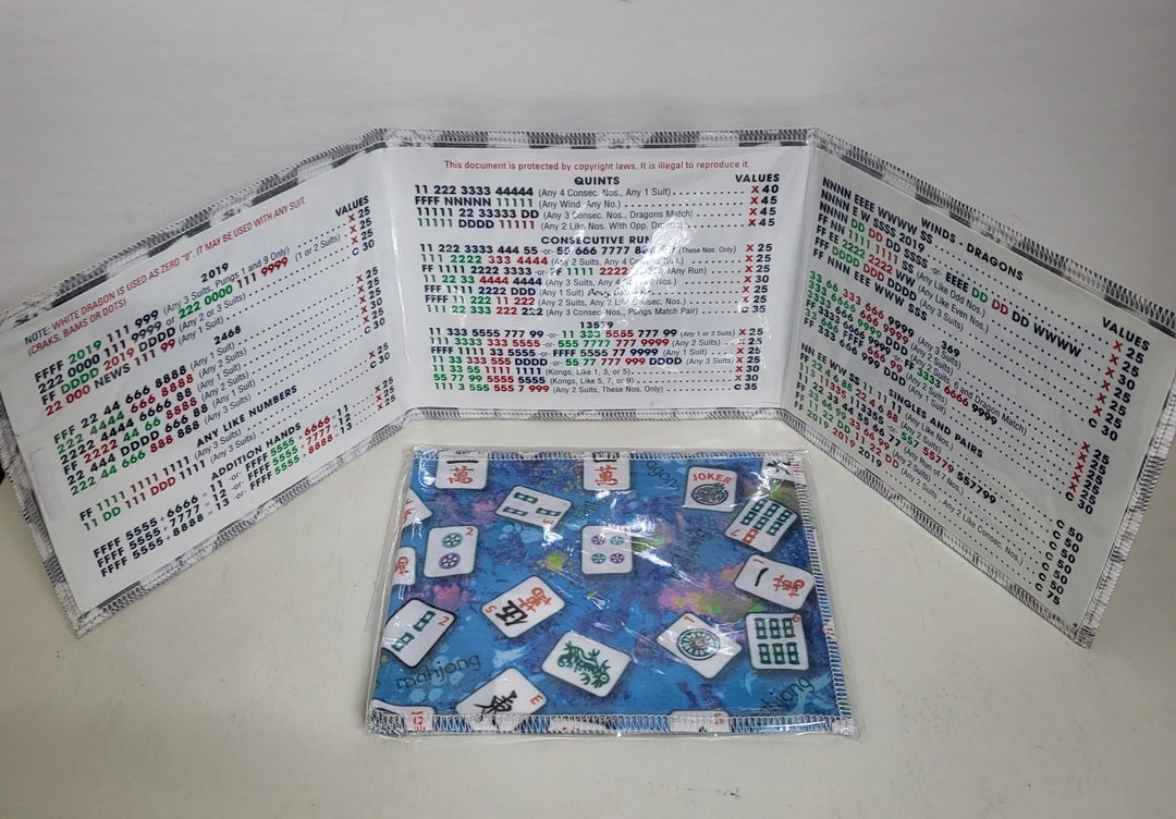 Your Choice of (1) Handcrafted Mah Jongg Themed LARGE Mah Jongg Card ...