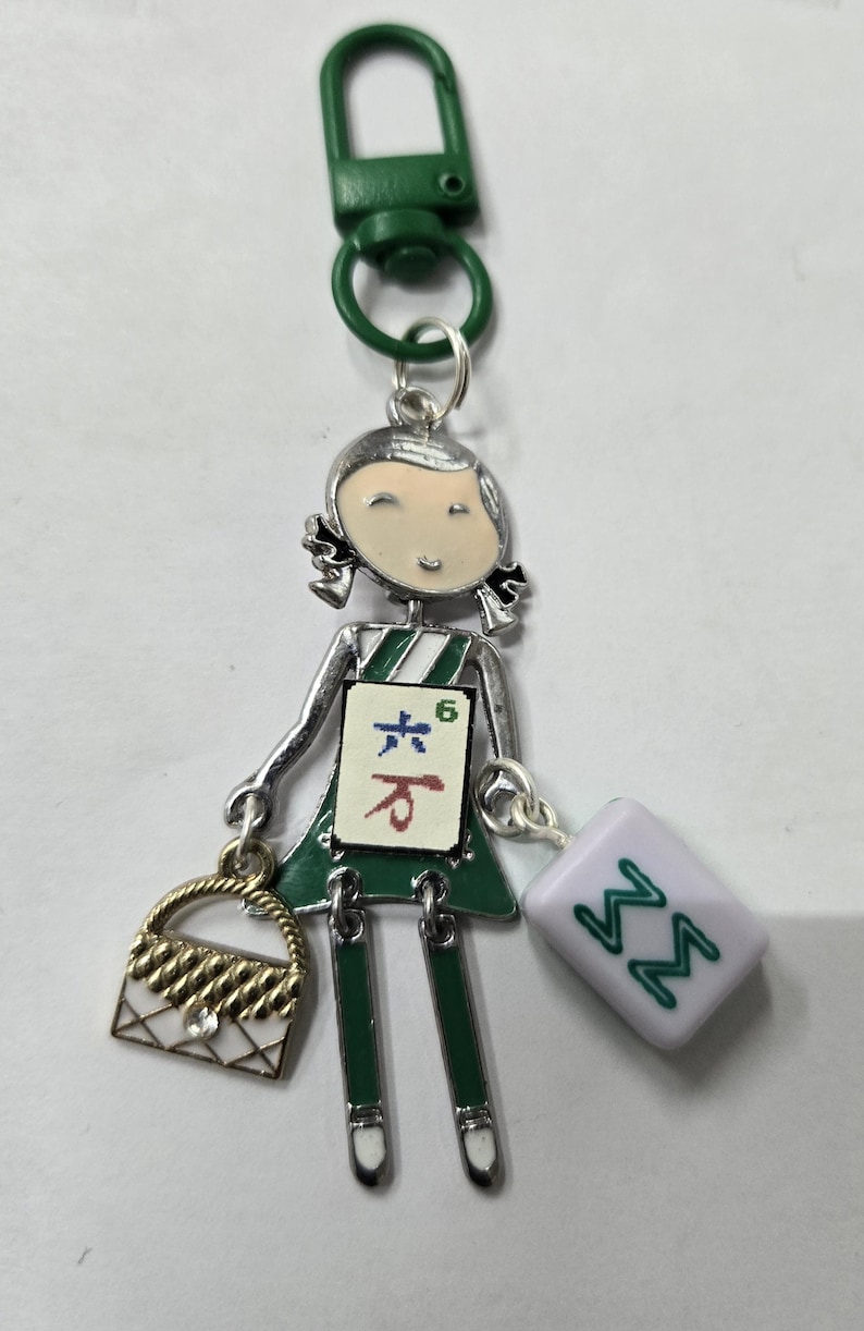 My Exclusive Design~2" Enamel Lady Luck Clip on Pendant + Matching Mah ...