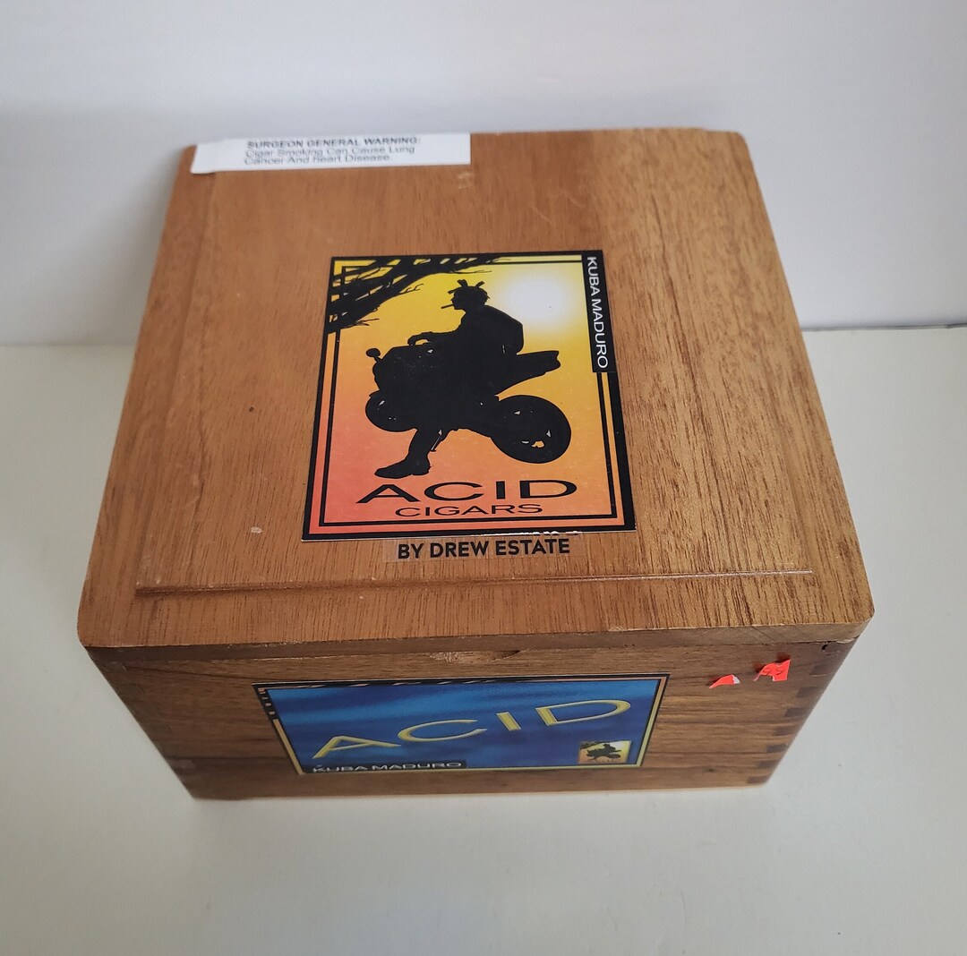 Large Acid Cigars/kuba Maduro by Drew Estate Wooden EMPTY Cigar Box - Etsy