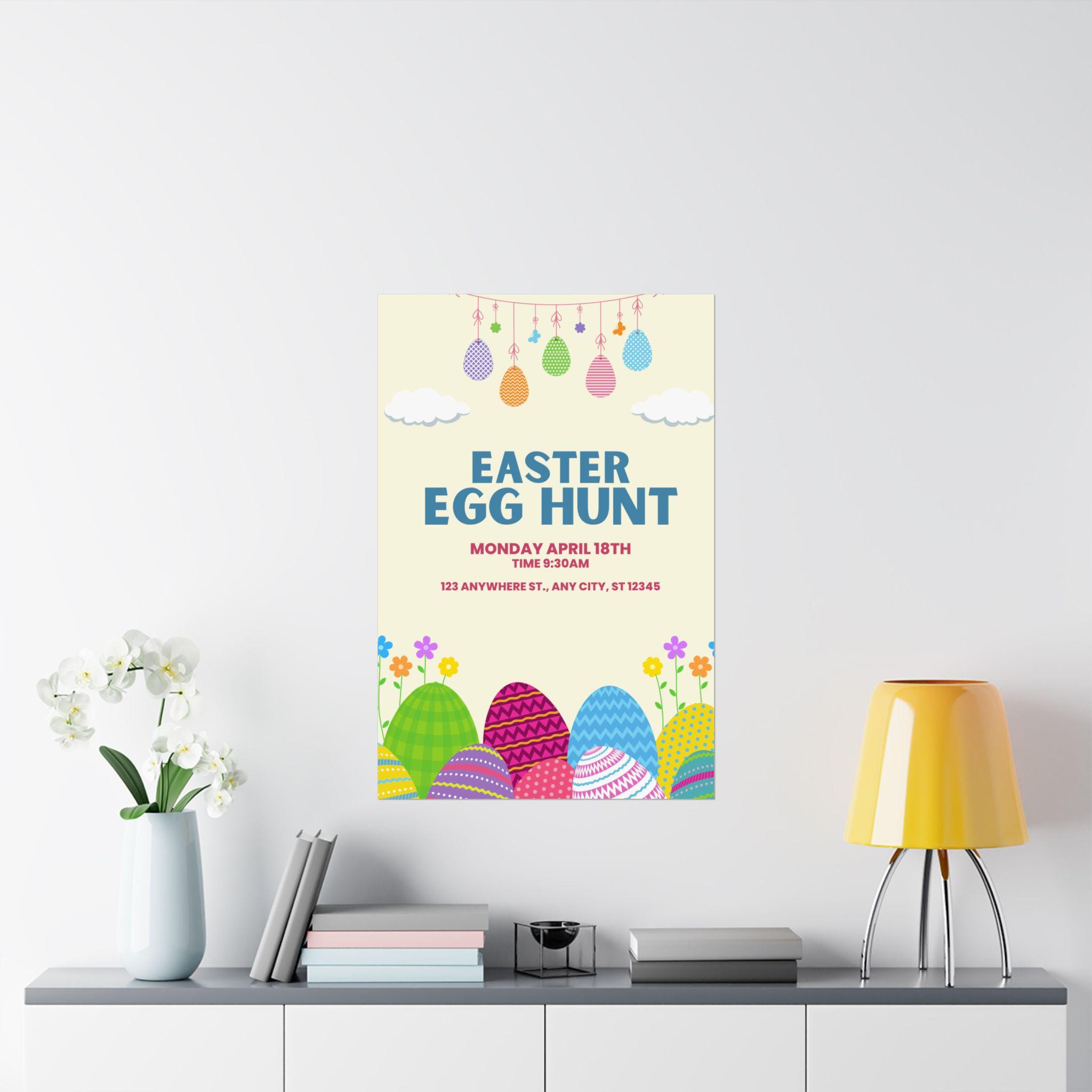 Personalized Easter Egg Hunt Invitation Flyer | Cute Spring Poster for ...