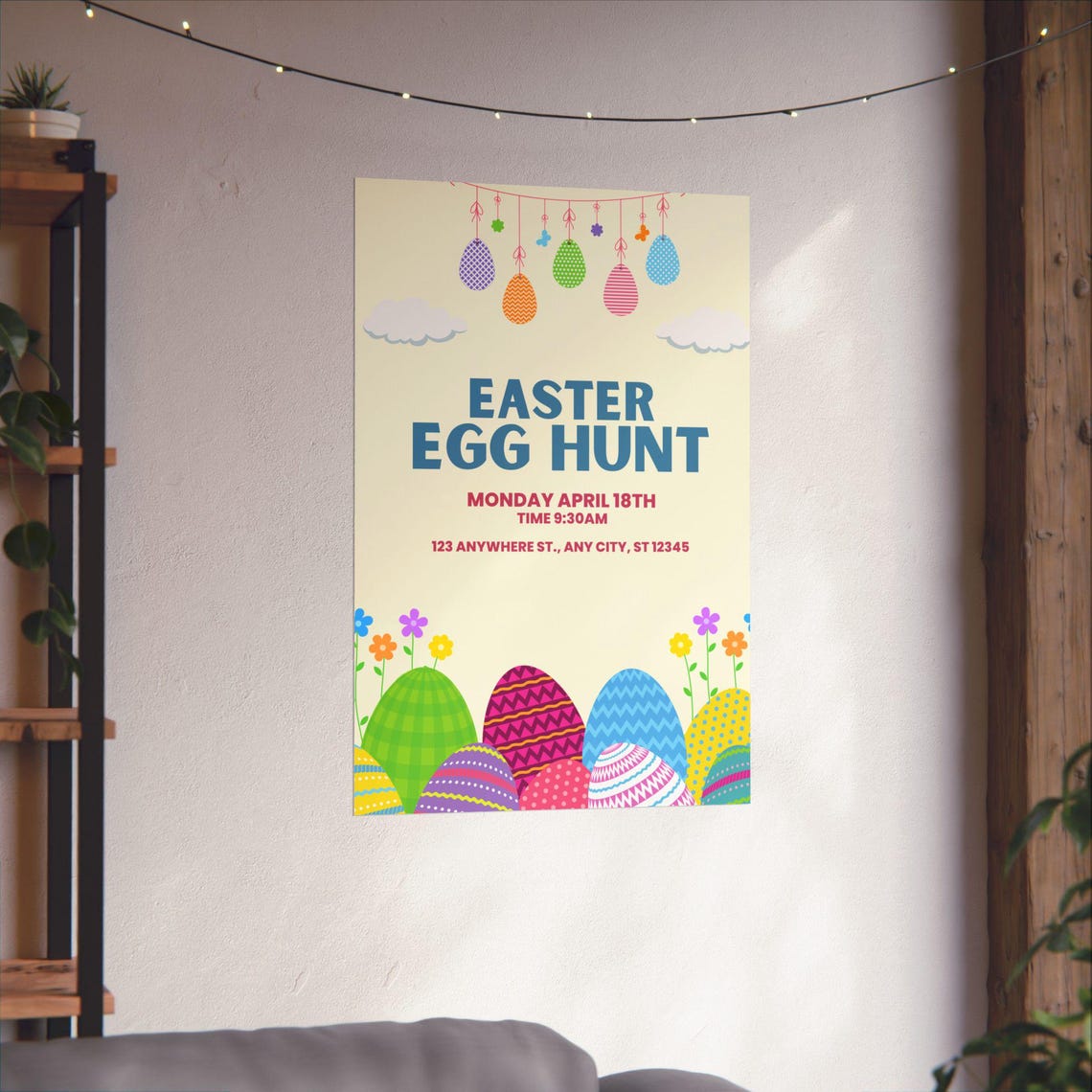 Personalized Easter Egg Hunt Invitation Flyer | Cute Spring Poster for ...