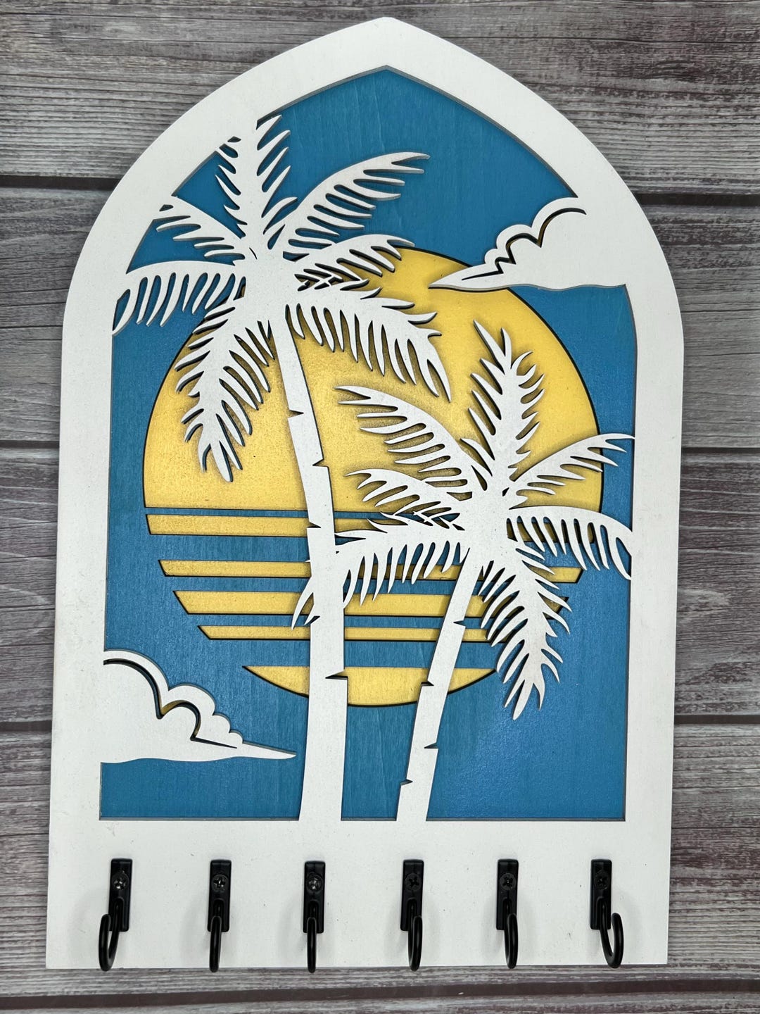 Palm Tree Key Holder: Beach House Decor, Laser Engraved - Etsy