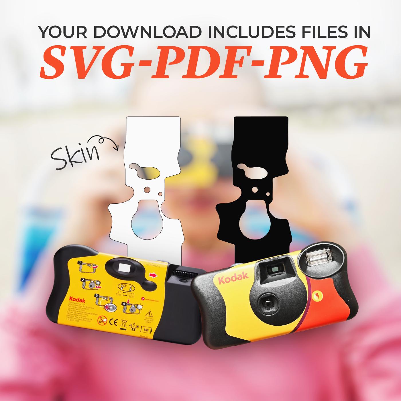 DIY Camera Wrap Template: Kodak Funsaver Skin, Wedding Party Favor ...