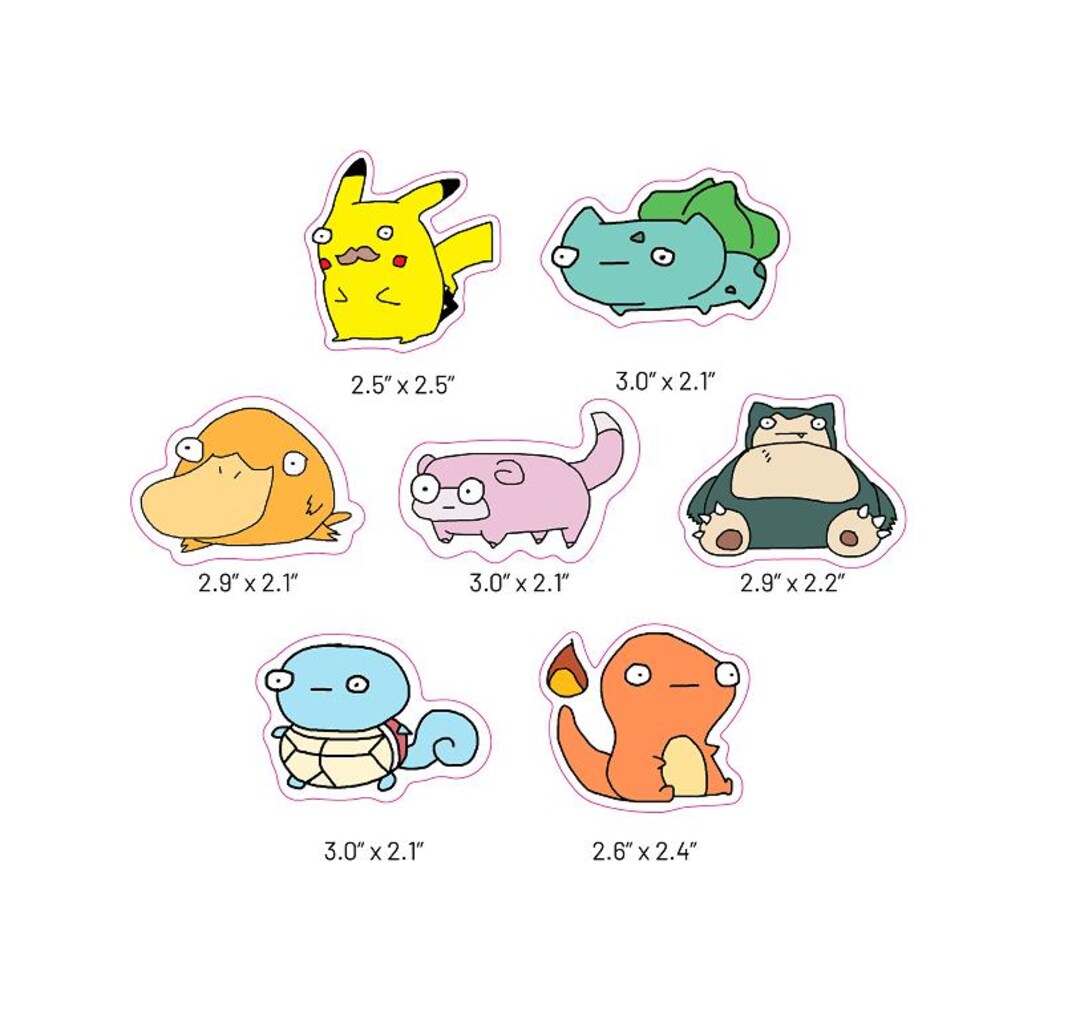 Derp Funny Decorative Cute Matte Vinyl | (gen 1) Pokémon Stickers - Etsy