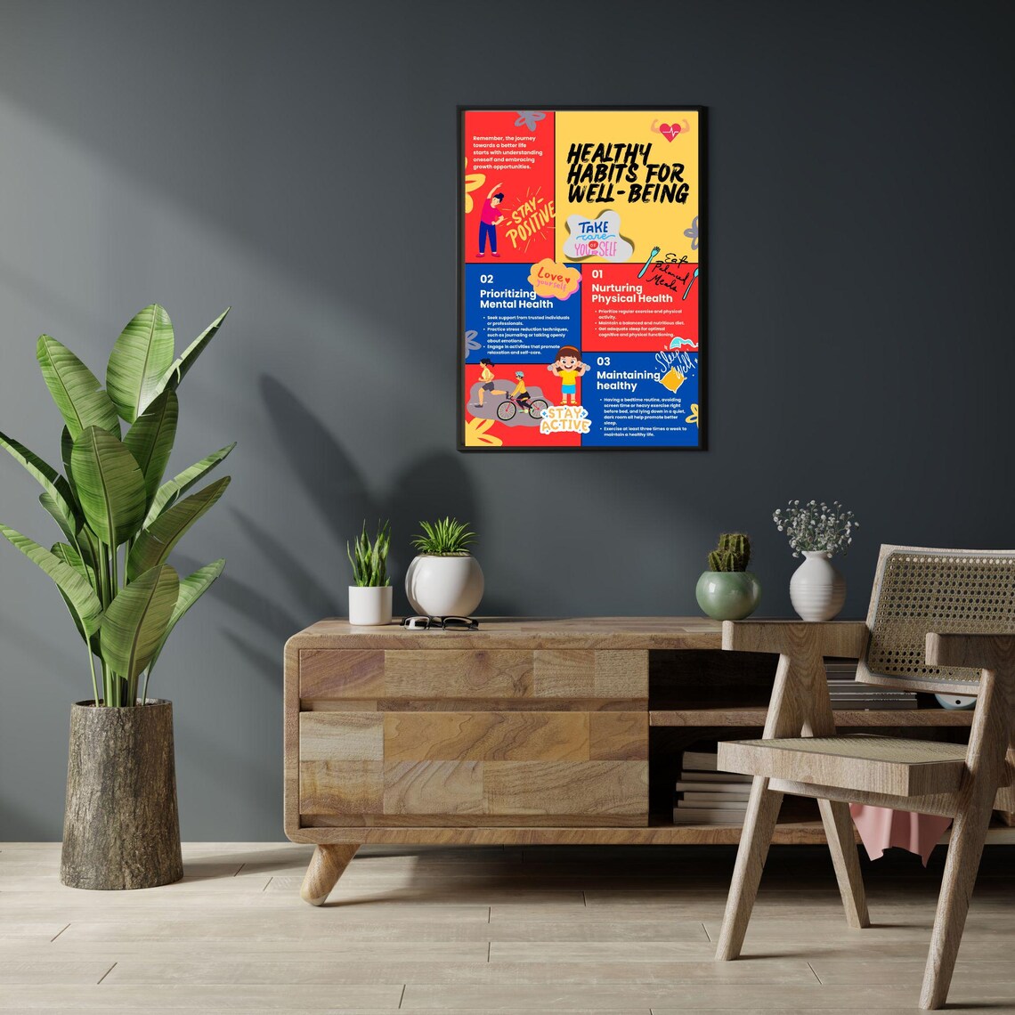 Healthy Habits Animated Poster, PDF Digital Print, Wall Art Printable ...