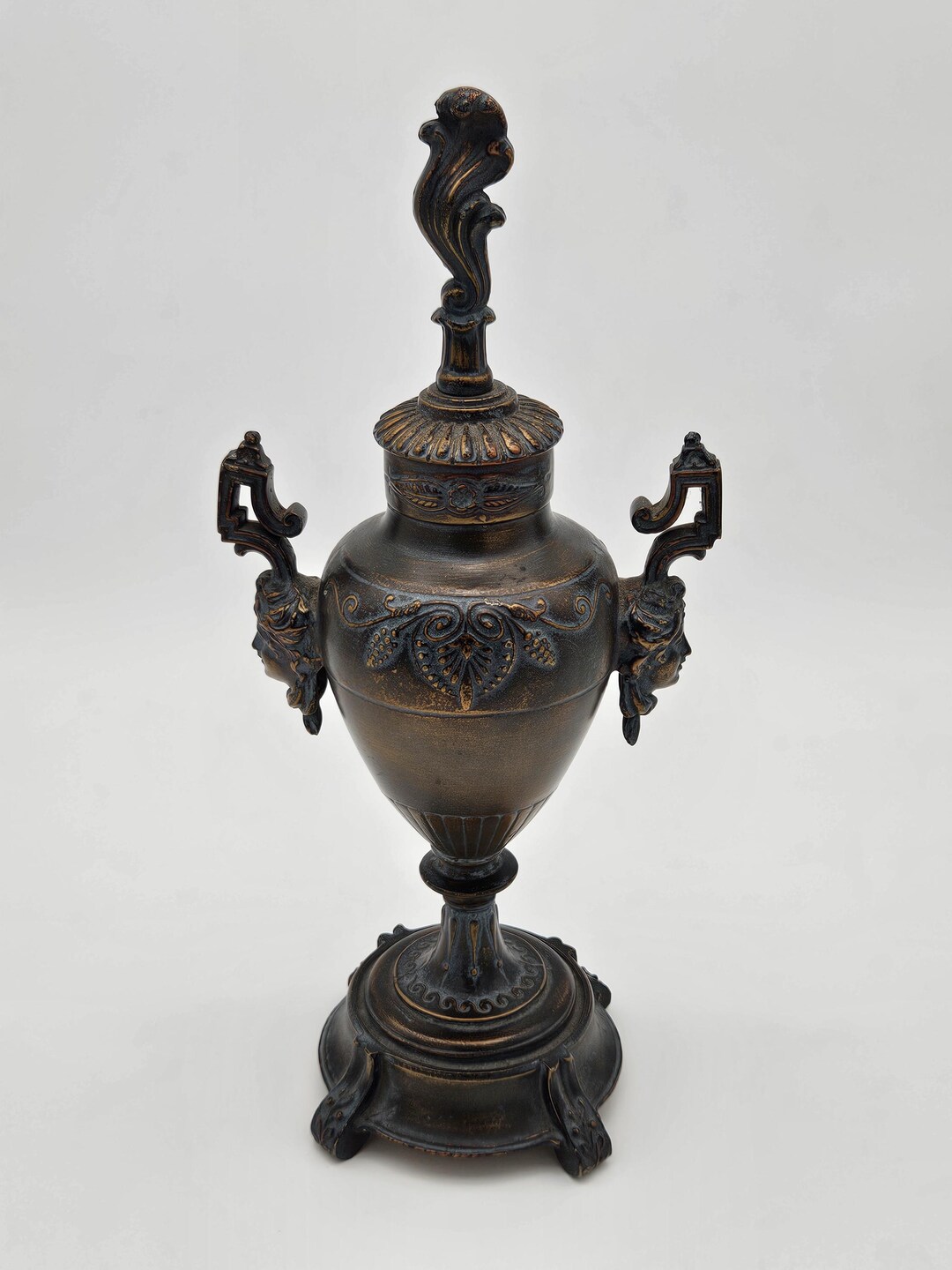 Neoclassical Decorative Vase With Finial Top – Cast Bronze or Brass ...