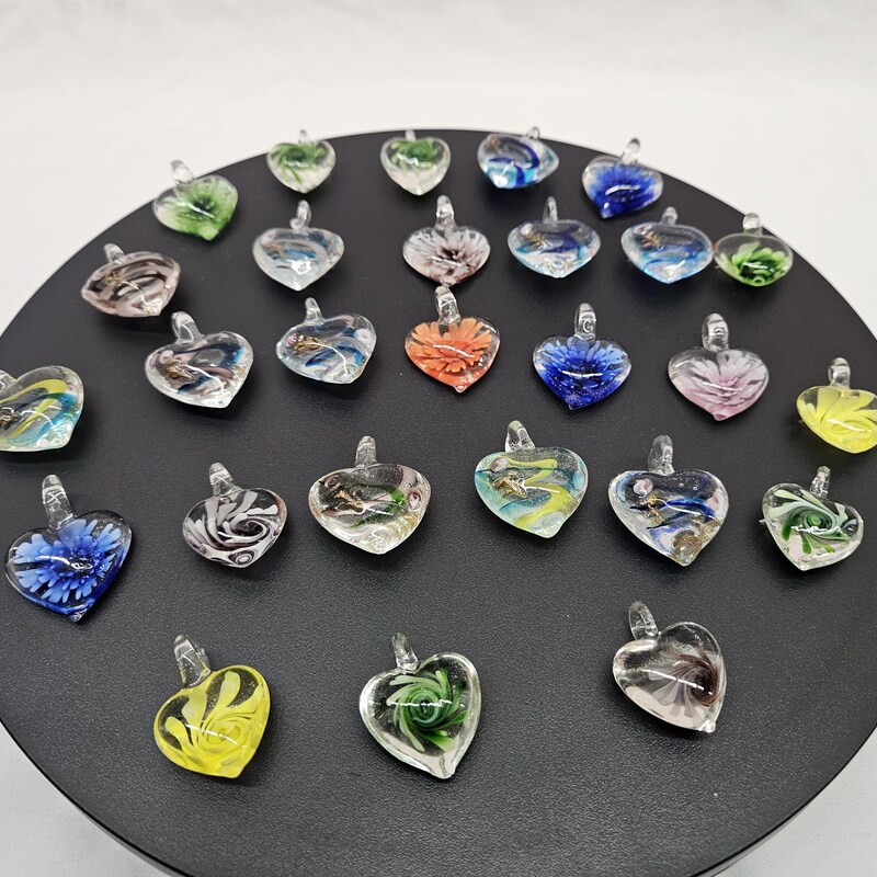 Glass Heart Pendant - Etsy