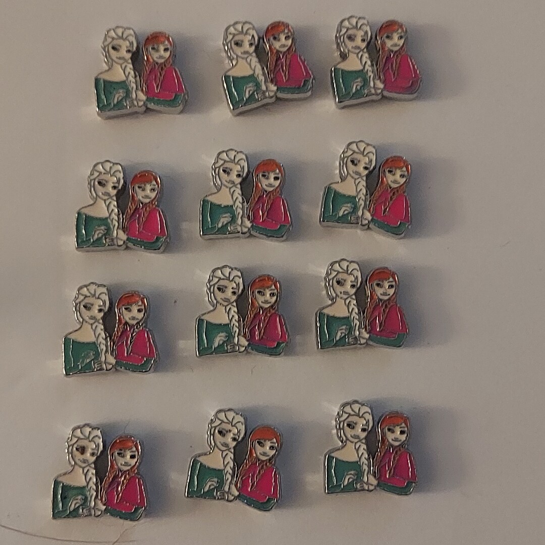 1 Dozen Elsa & Anna 8mm Slide Charms Craft Supplies Jewelry Supplies - Etsy