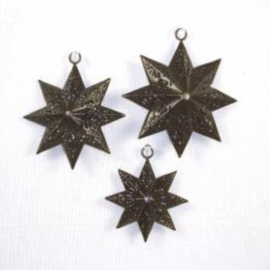 3 Brown Punched Tin Stars Primitives, Craft Supplies - Etsy