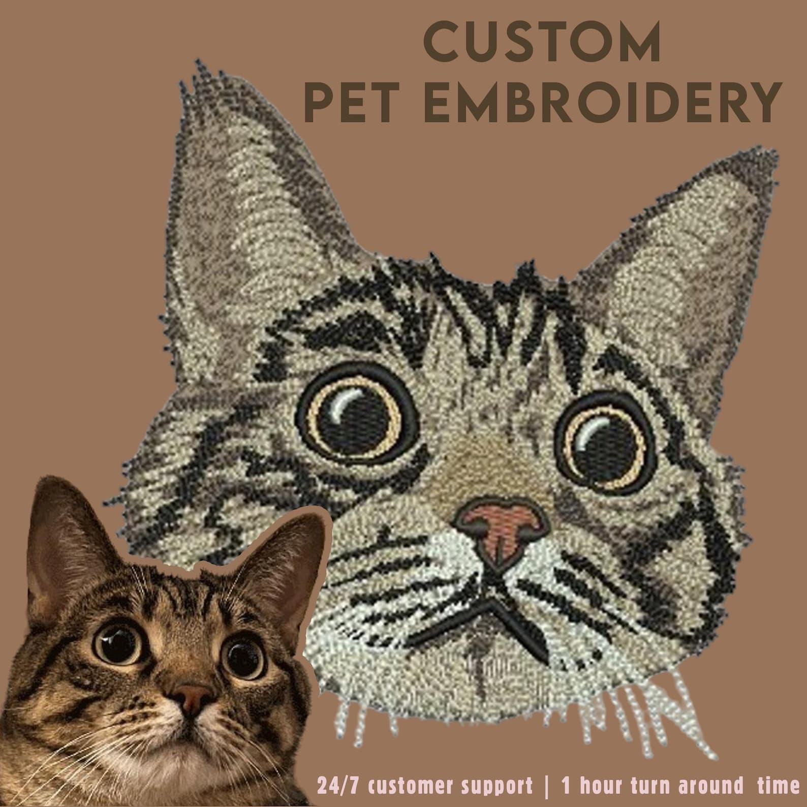 Custom Cat Embroidery Design Files, Custom Dog Embroidery Design Files ...
