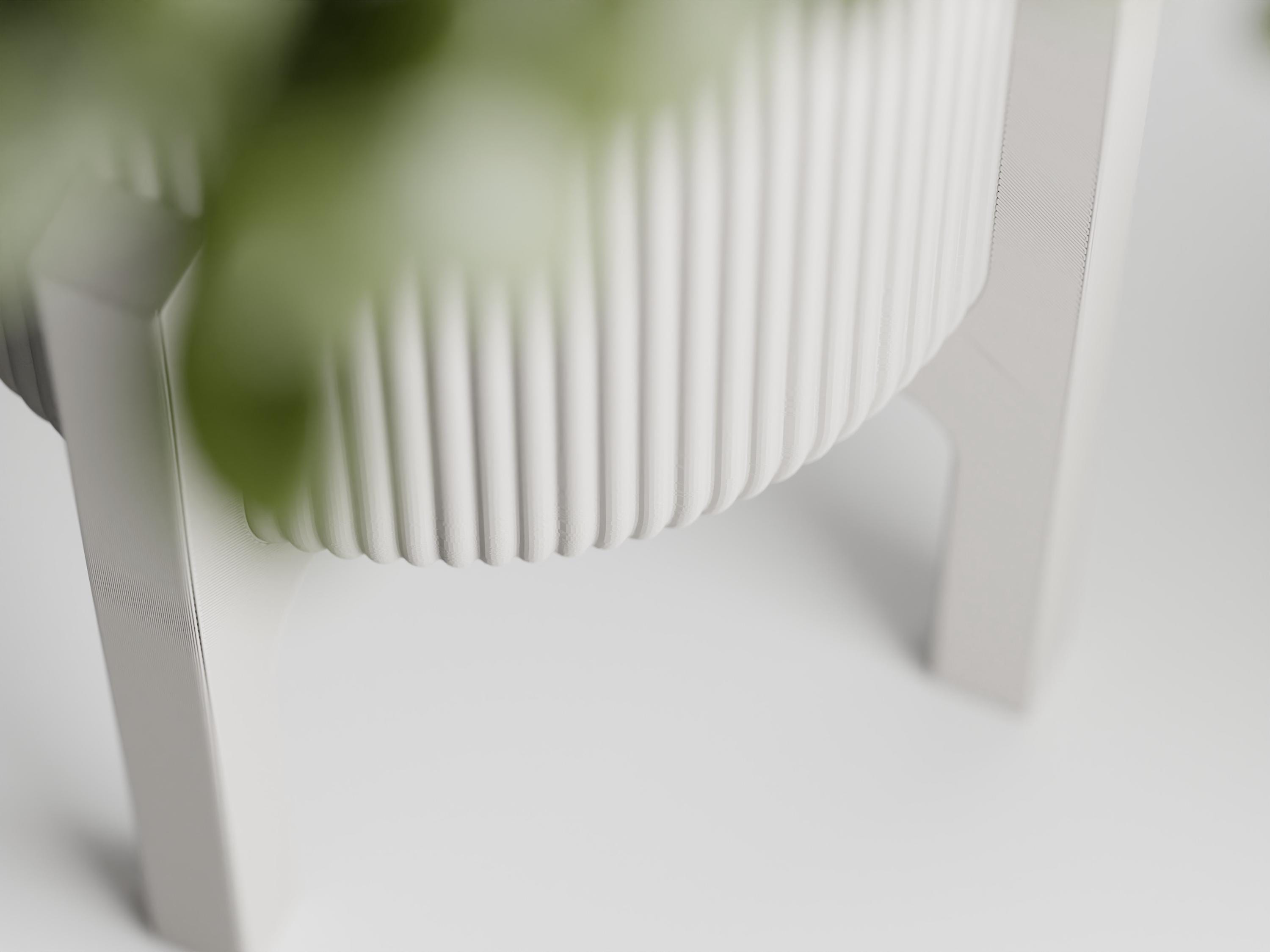 Indoor Ribbed Mid-century Modern Planter Pot With Stand – Stylish Retro ...