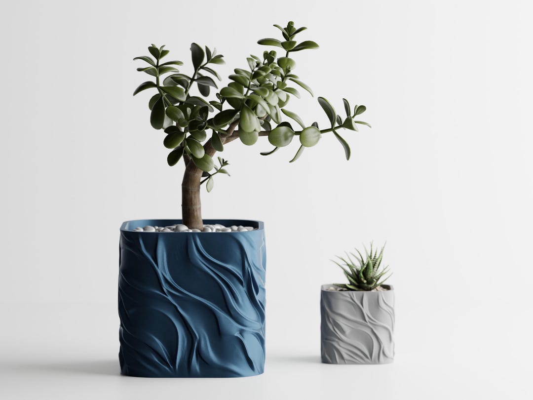 Wave Inspired Planter Pot – Flowing Design for a Serene, Breezy ...