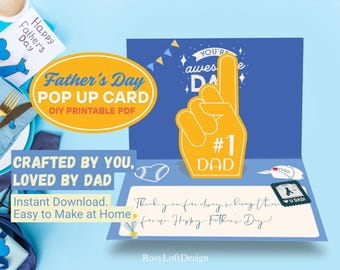 Father’s Day Pop-up Card | DIY Printable PDF | Instant Download ...
