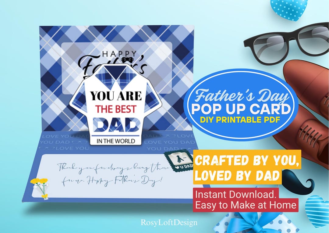Father’s Day Pop-up Card | You Are the Best DAD Printable PDF | DIY ...