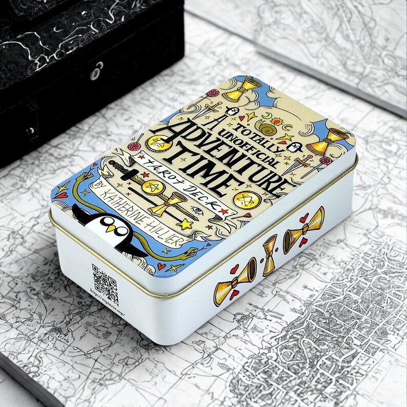 Adventure Time Tarot Deck in Tin: Gold-plated Edge, Whimsical ...