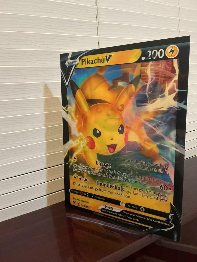 3D Pikachu V Lenticular Poster | Anime Decor (12x16in) - Etsy