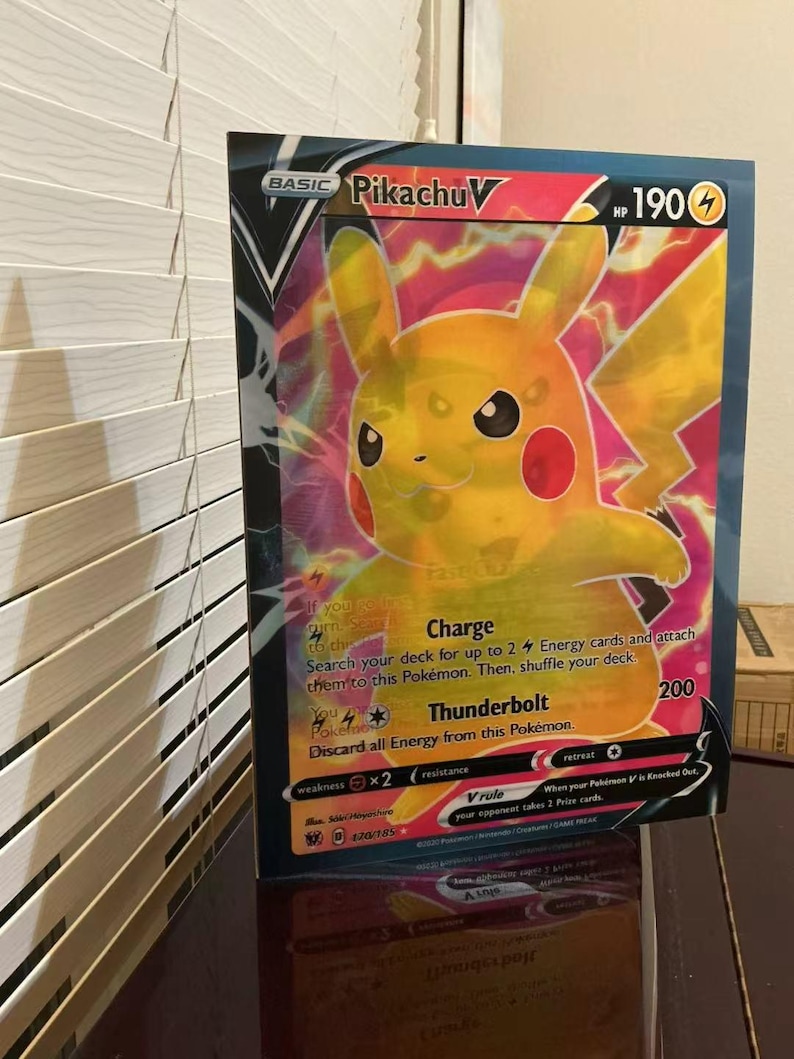 3D Pikachu V Lenticular Poster | Anime Decor (12x16in) - Etsy