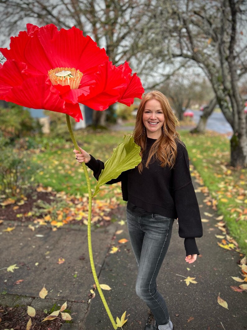 Giant Crepe Paper Poppy Flowers - Designer Christmas Tree and Holiday ...