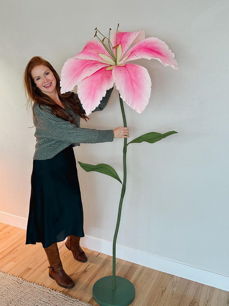 Giant Crepe Paper Lily: Stargazer or Tiger Lily, Flexible Stem - Etsy