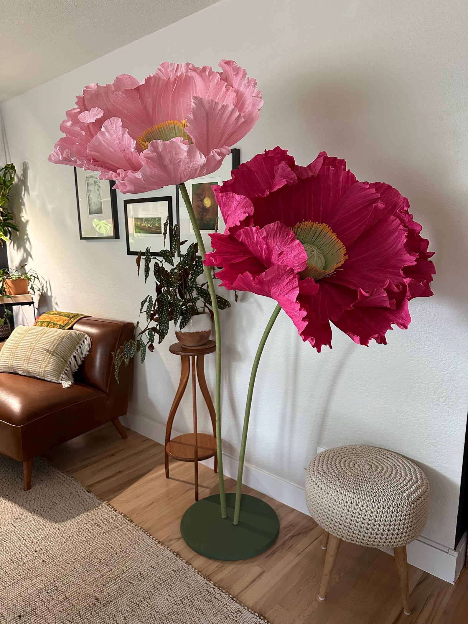 Giant Oversized Crepe Paper Poppy Flower Set: Freestanding Whimsical ...
