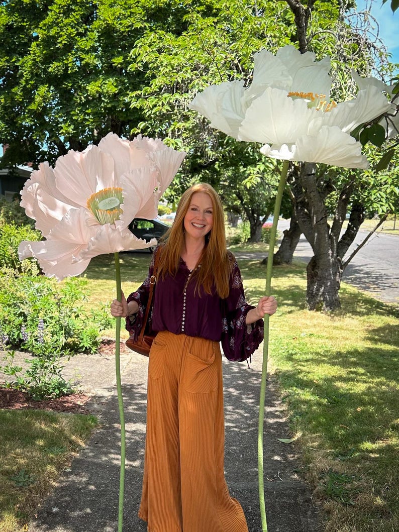 Giant Crepe Paper Poppy Flowers - Designer Christmas Tree and Holiday ...