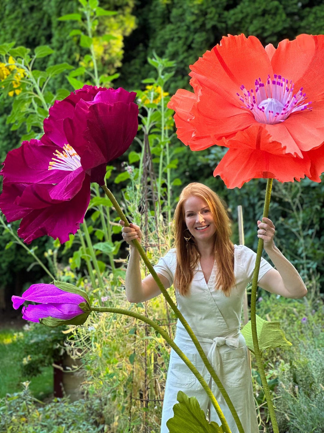 Giant Crepe Paper Poppies: Large Floral Decor, Garden Party Centerpiece ...