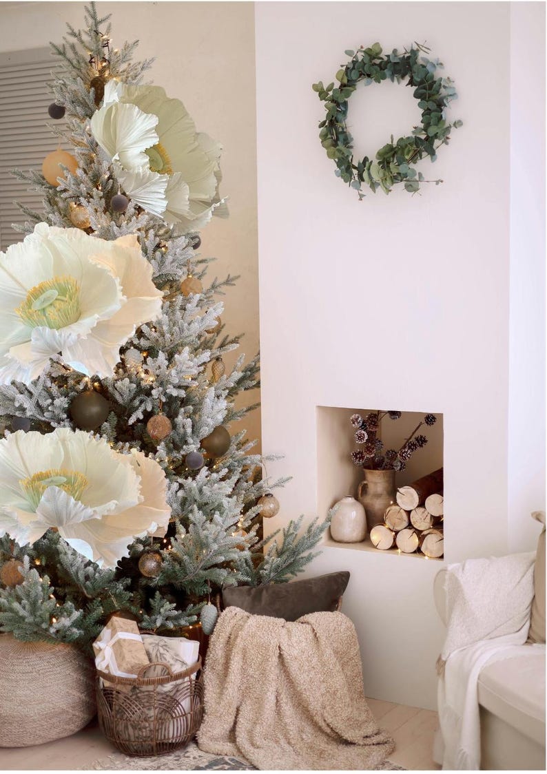 Giant Crepe Paper Poppy Flowers - Designer Christmas Tree and Holiday ...