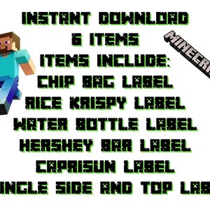 CUSTOM MINECRAFT Party Favors - Etsy