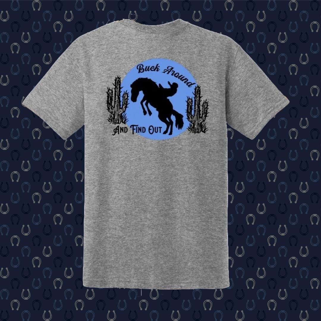 Buck Around Bronc Rider T-shirt: Cowboy Graphic Tee, Rodeo Shirt - Etsy