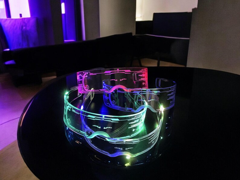 ED Techwear Goggles | Cyberpunk Futuristic Shades | UV400 Light up ...