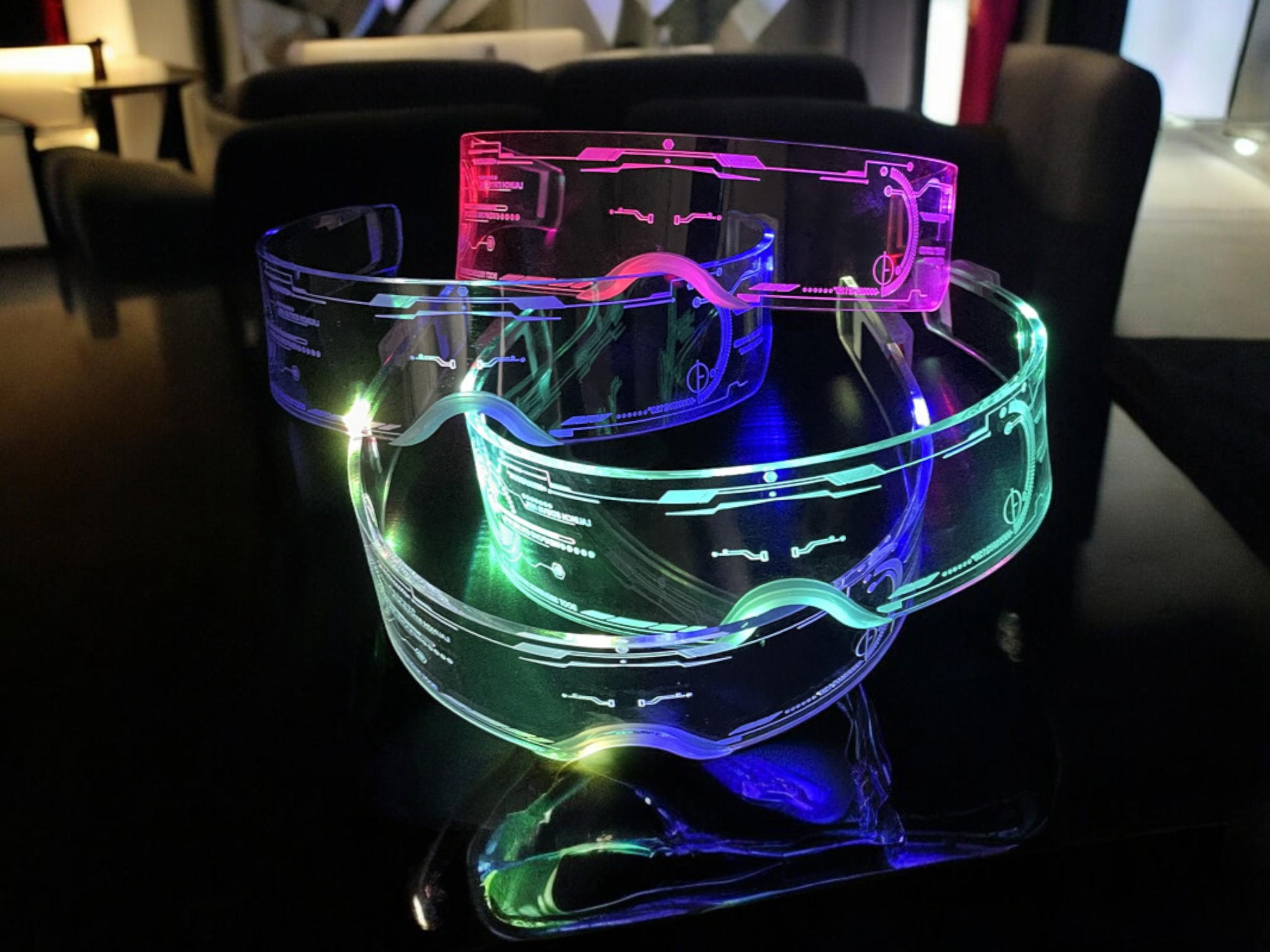 ED Techwear Goggles | Cyberpunk Futuristic Shades | UV400 Light up ...