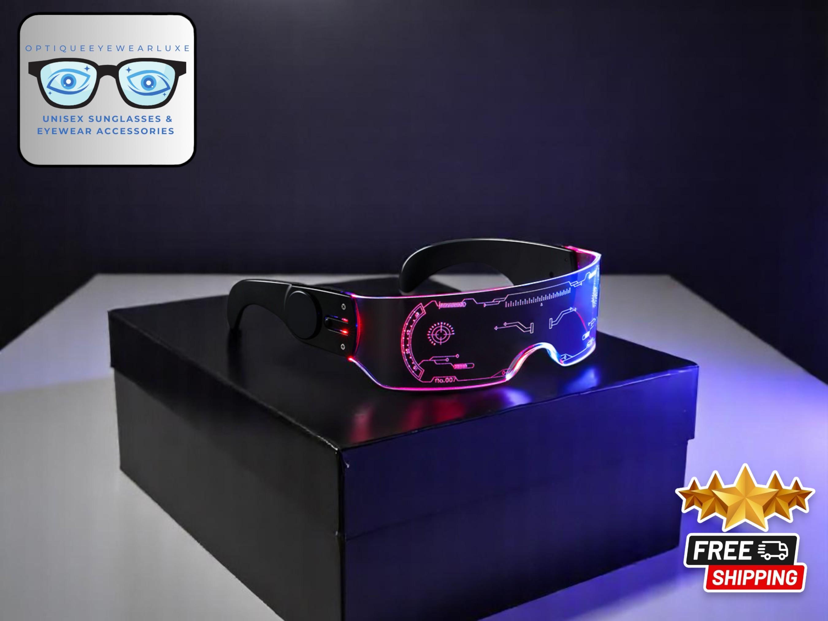 ED Techwear Goggles | Cyberpunk Futuristic Shades | UV400 Light up ...