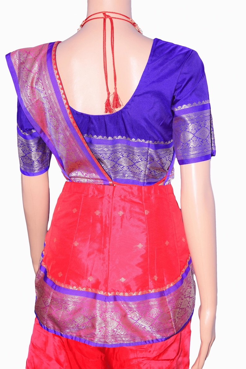 RED - BLUE Bharatanatyam Dress | Premium Art Silk | Nutan Dance ...