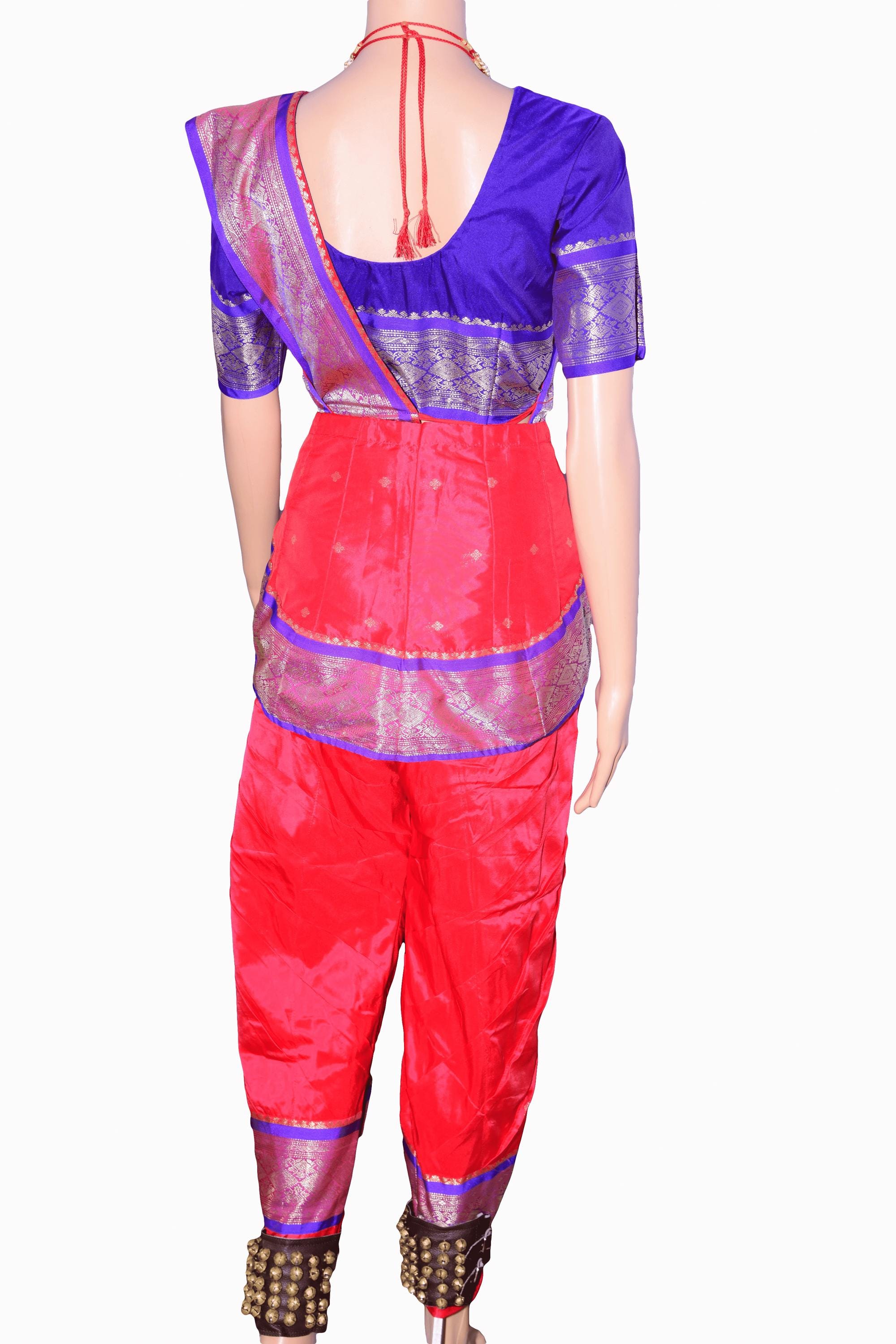 RED - BLUE Bharatanatyam Dress | Premium Art Silk | Nutan Dance ...
