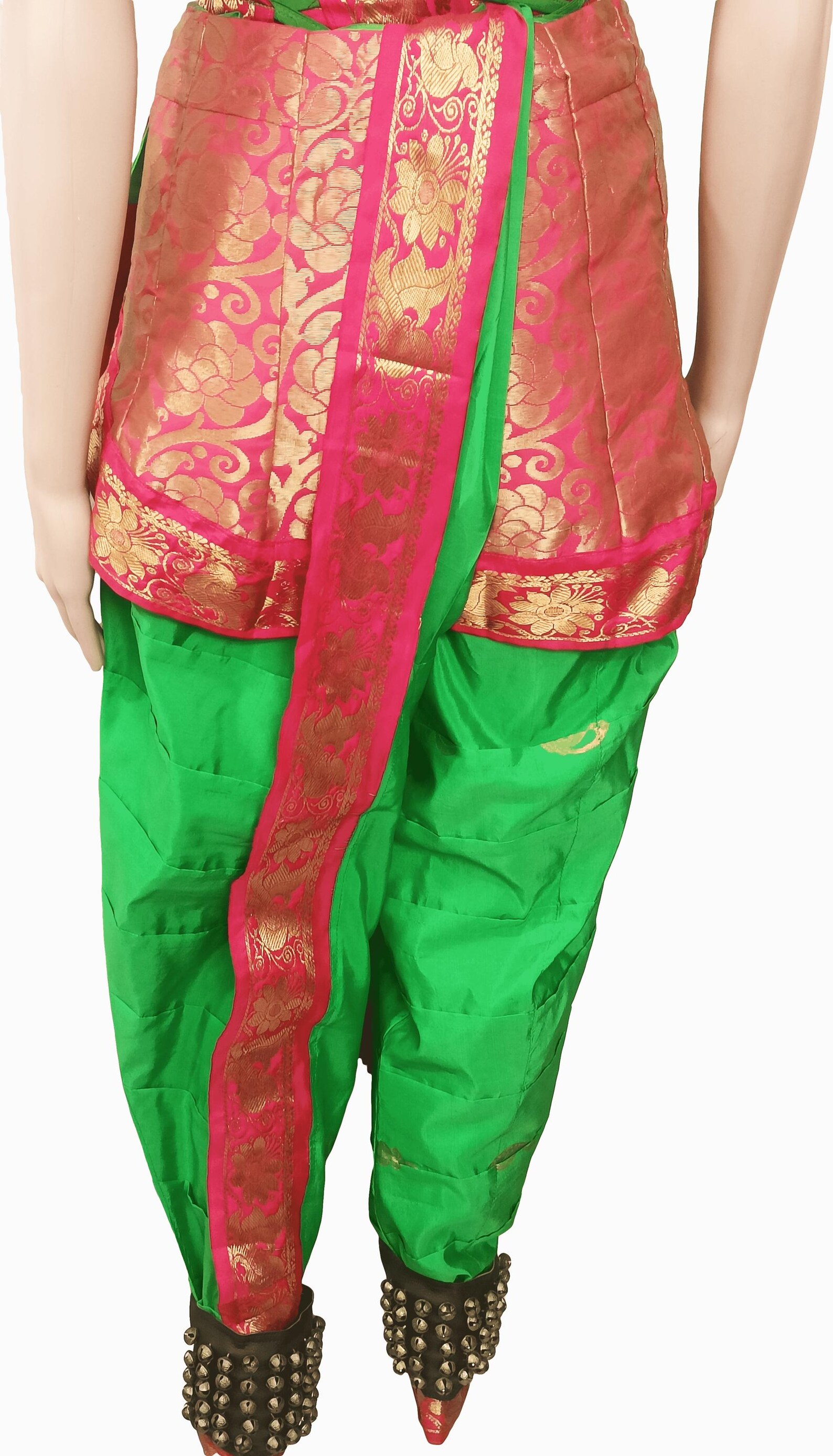 GREEN - PINK Kuchipudi Dress | Art Silk | Nutan Dance Costumes - Etsy