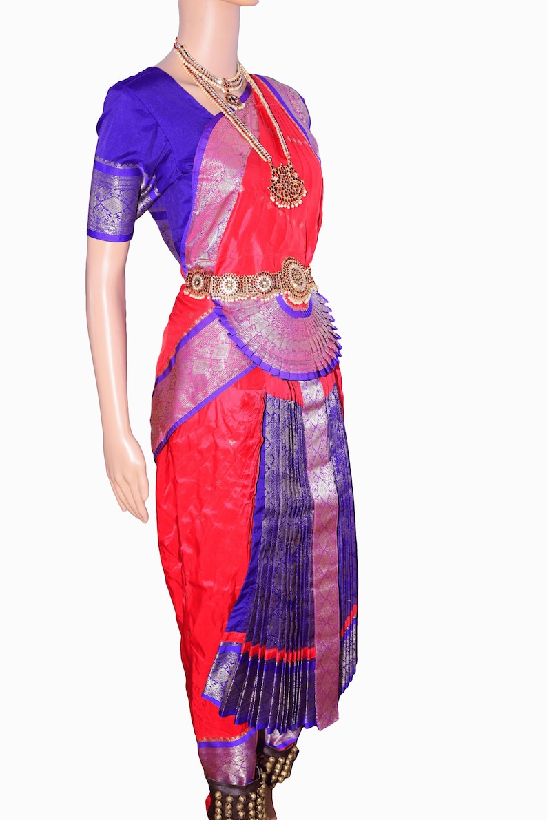 RED - BLUE Bharatanatyam Dress | Premium Art Silk | Nutan Dance ...