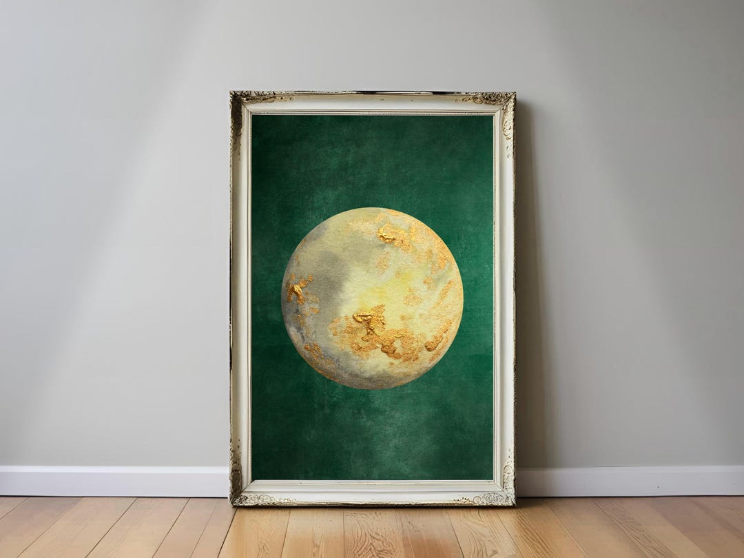 Gold Moon Japandi Print: Minimalist Lunar Art (digital Download) - Etsy