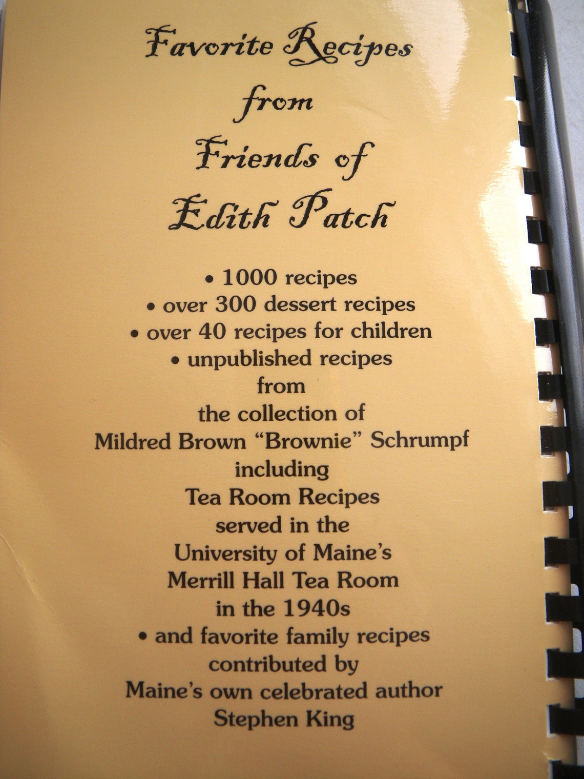 Friends of Edith Patch Maine Cookbook, Recipes, Stephen King, Brownie ...
