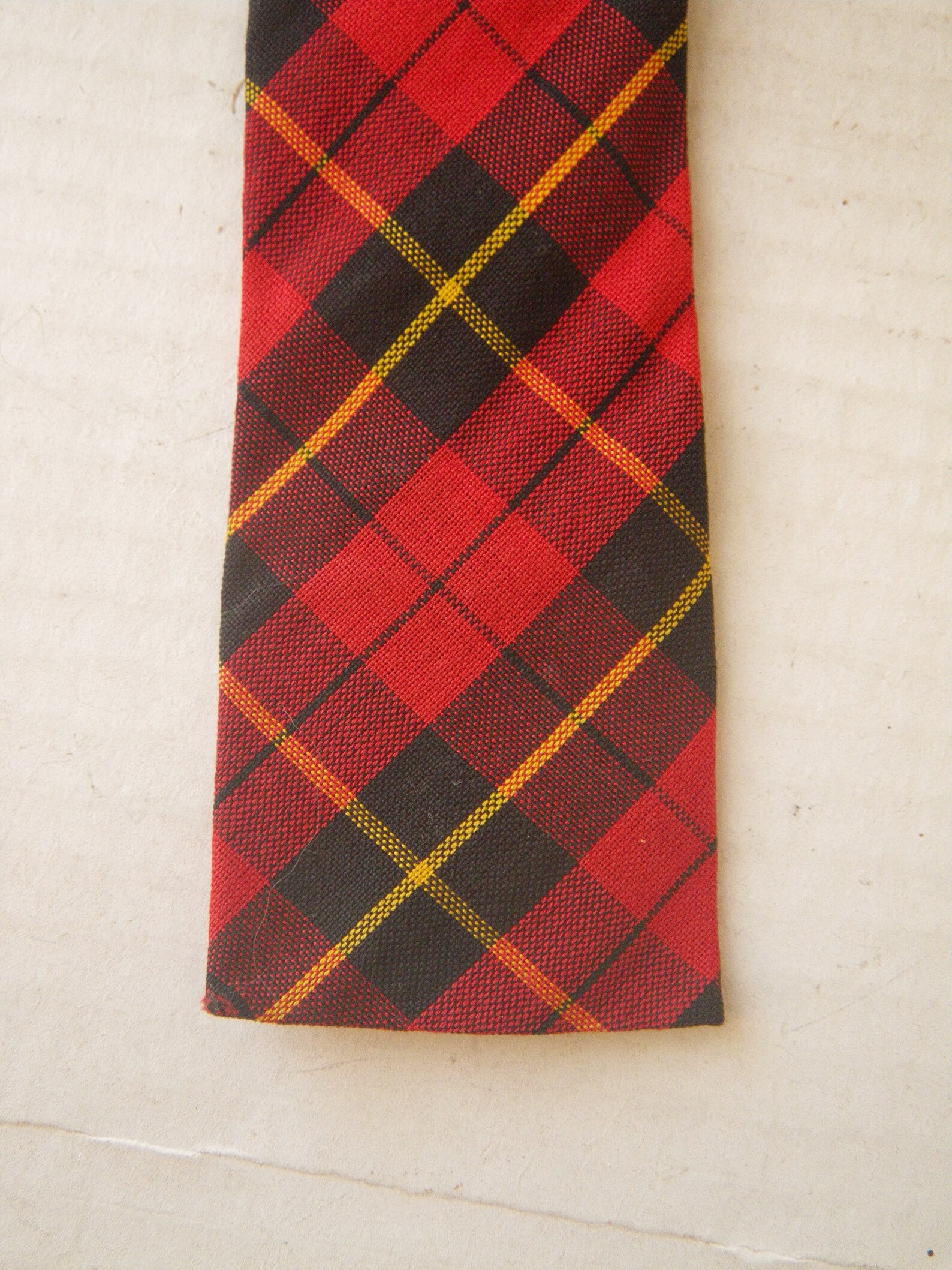 Wallace Tartan Plaid Square End Tie as Is Vintage Skinny - Etsy