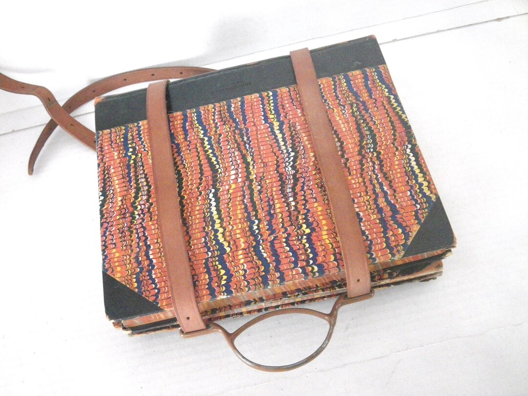 Classic School Book Leather Carry Straps With Metal Handle, or Use as ...