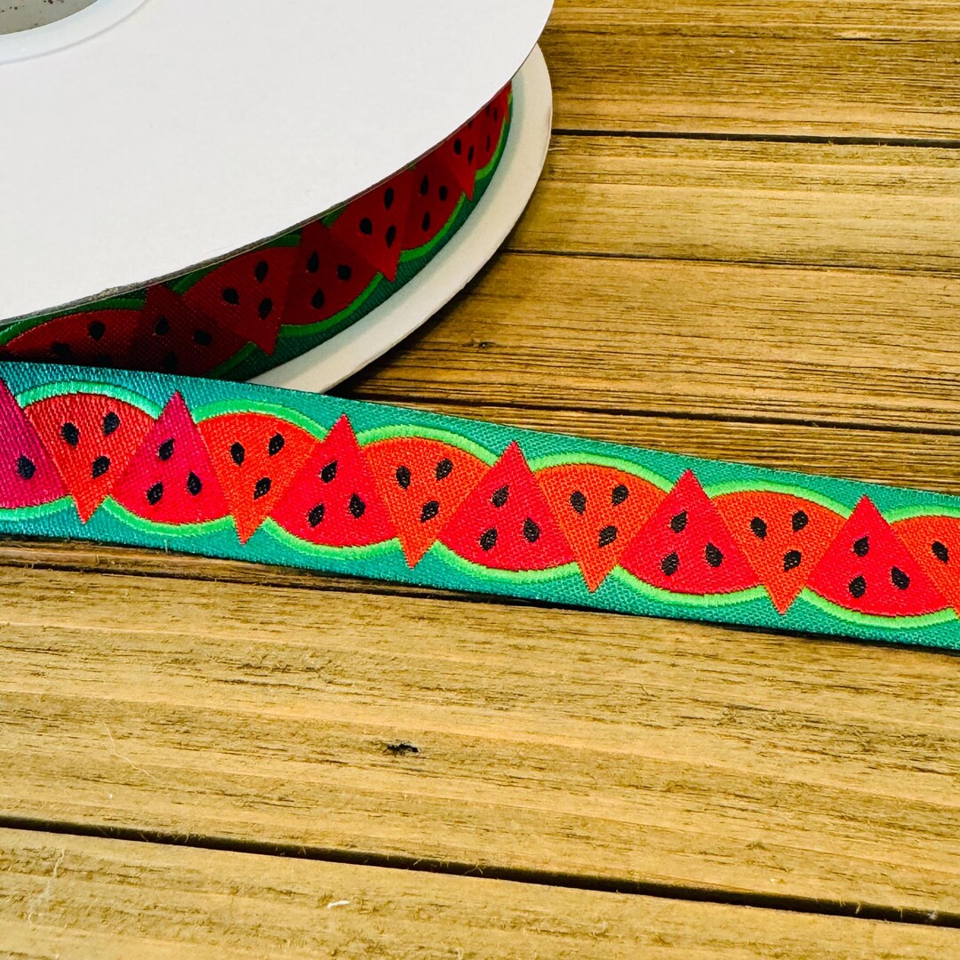 7/8 Watermelon Jacquard Ribbon, Watermelon Ribbon, Sewing Embellishment ...