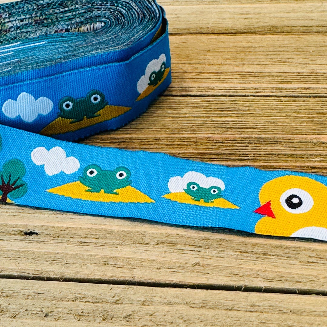 5/8 Duck and Frog Ribbon, Dog Collar Ribbon, Novelty Ribbon, Ribbon ...
