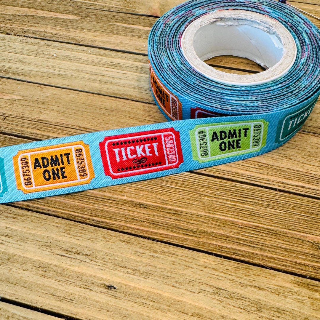 7/8 Ticket Stub Jacquard Ribbon, Ticket Jacquard Ribbon, Sewing ...