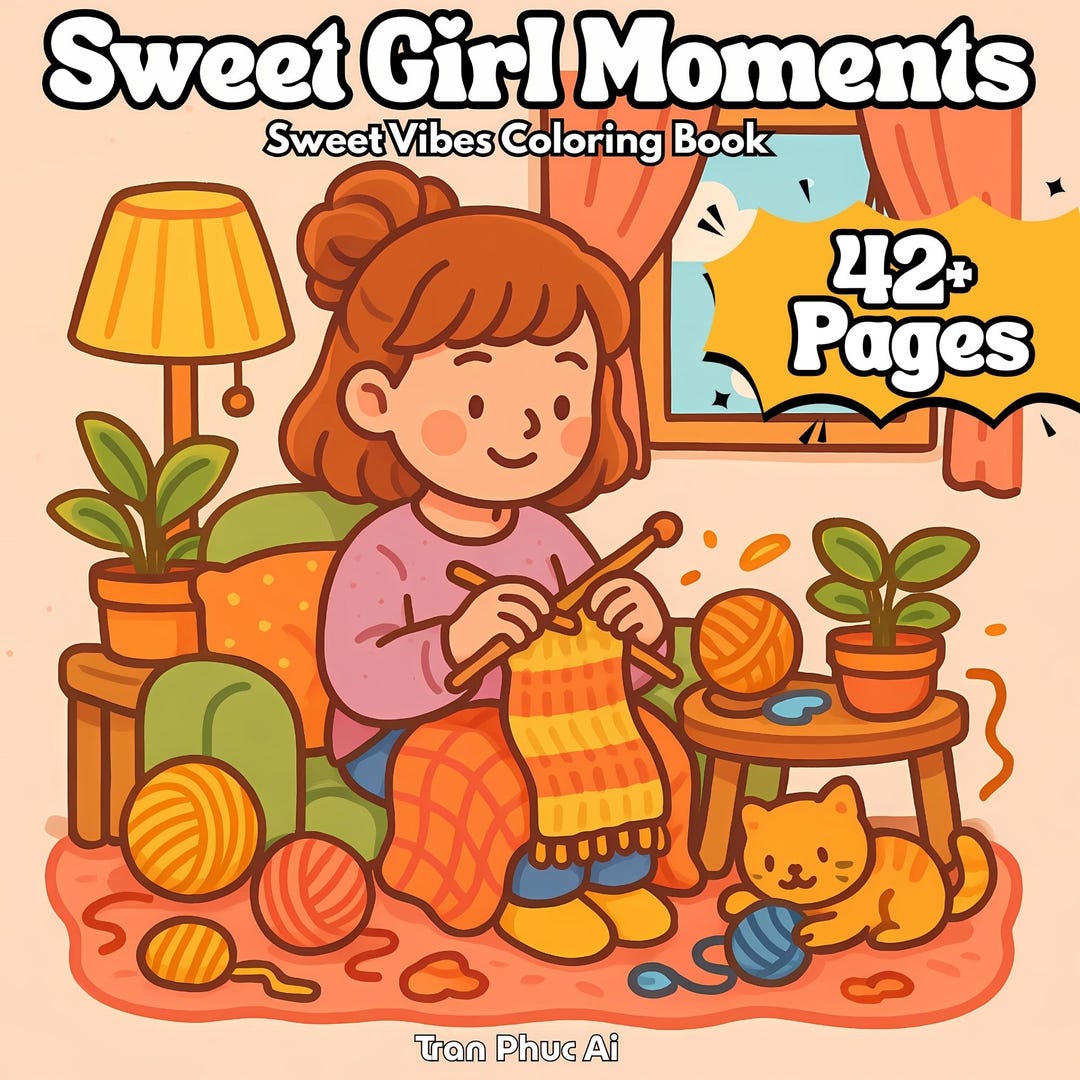 Girl Moments Coloring Book, 40 Printable Pages for Kids & Adults ...