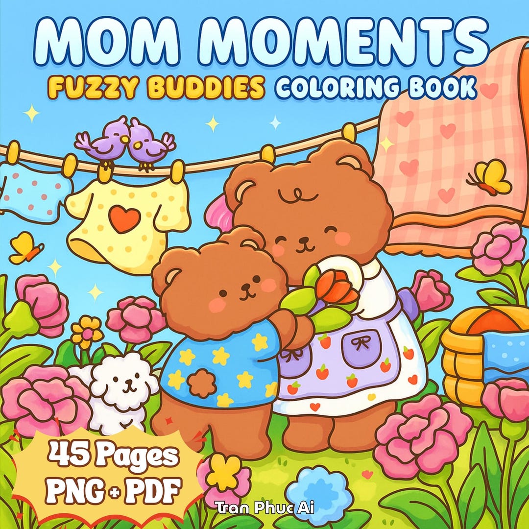 Mom Moments Coloring Book PDF PNG, 46 Printable Pages for Kids Adult ...