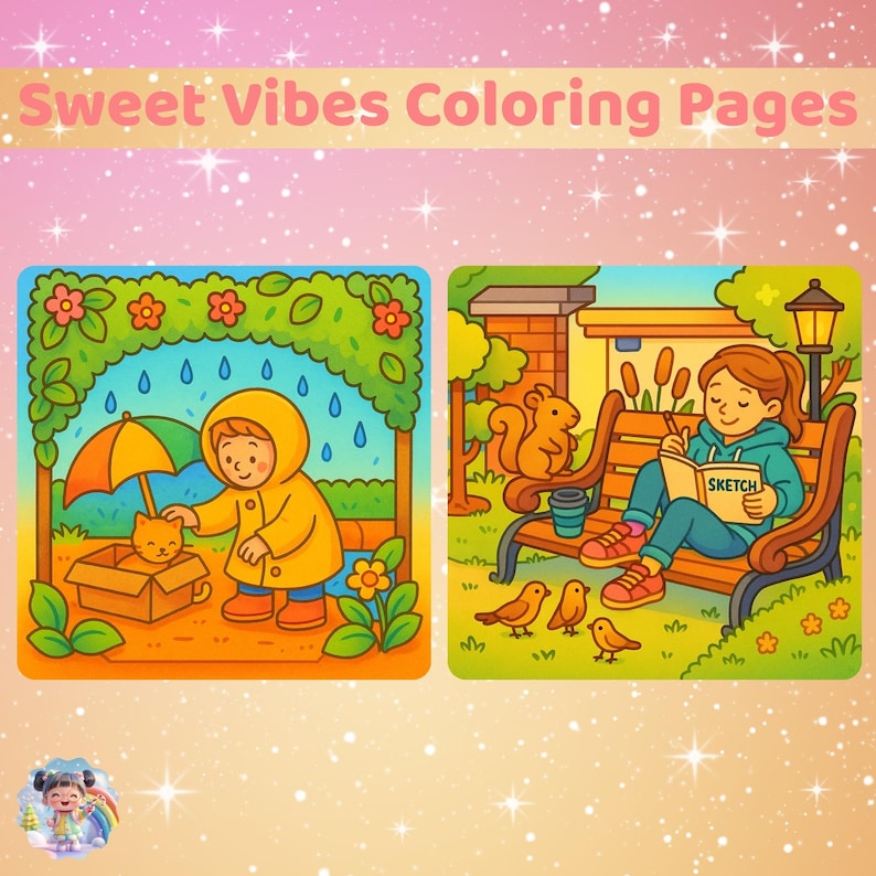 Girl Moments Coloring Book, 40 Printable Pages for Kids & Adults ...
