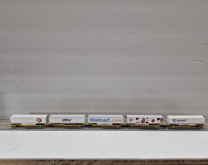 N Scale 53' 5pk Spine Car Set - Etsy