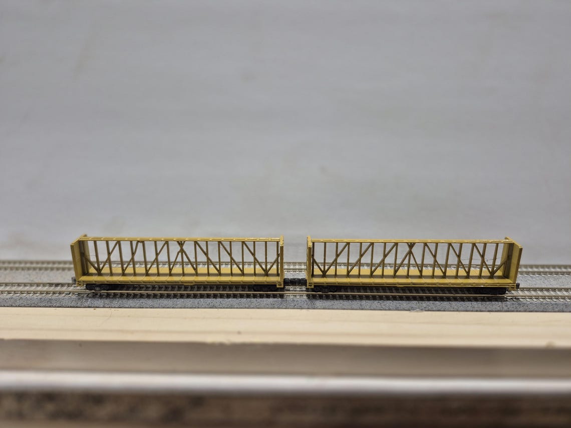 N Scale 60' Centerbeam 2 Car Pack - Etsy