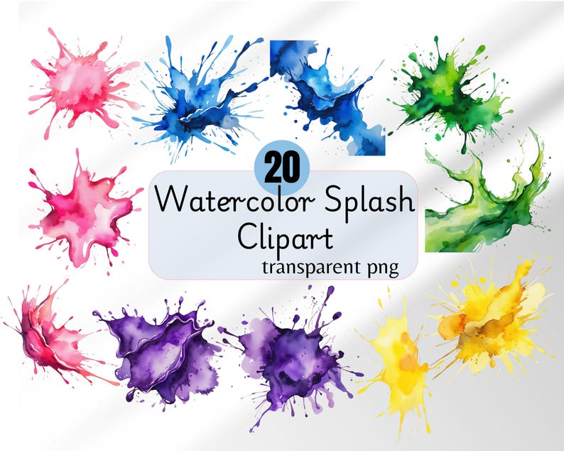 Watercolor Splash Clipart Png Watercolor Splash Digital Sticker ...