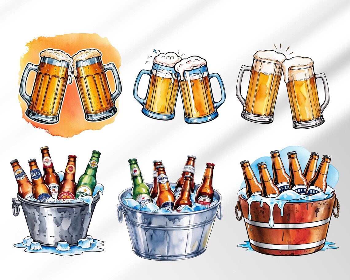Watercolor Beer Clipart Cold Beer Clipart Beer Mug Png Draft Beer ...